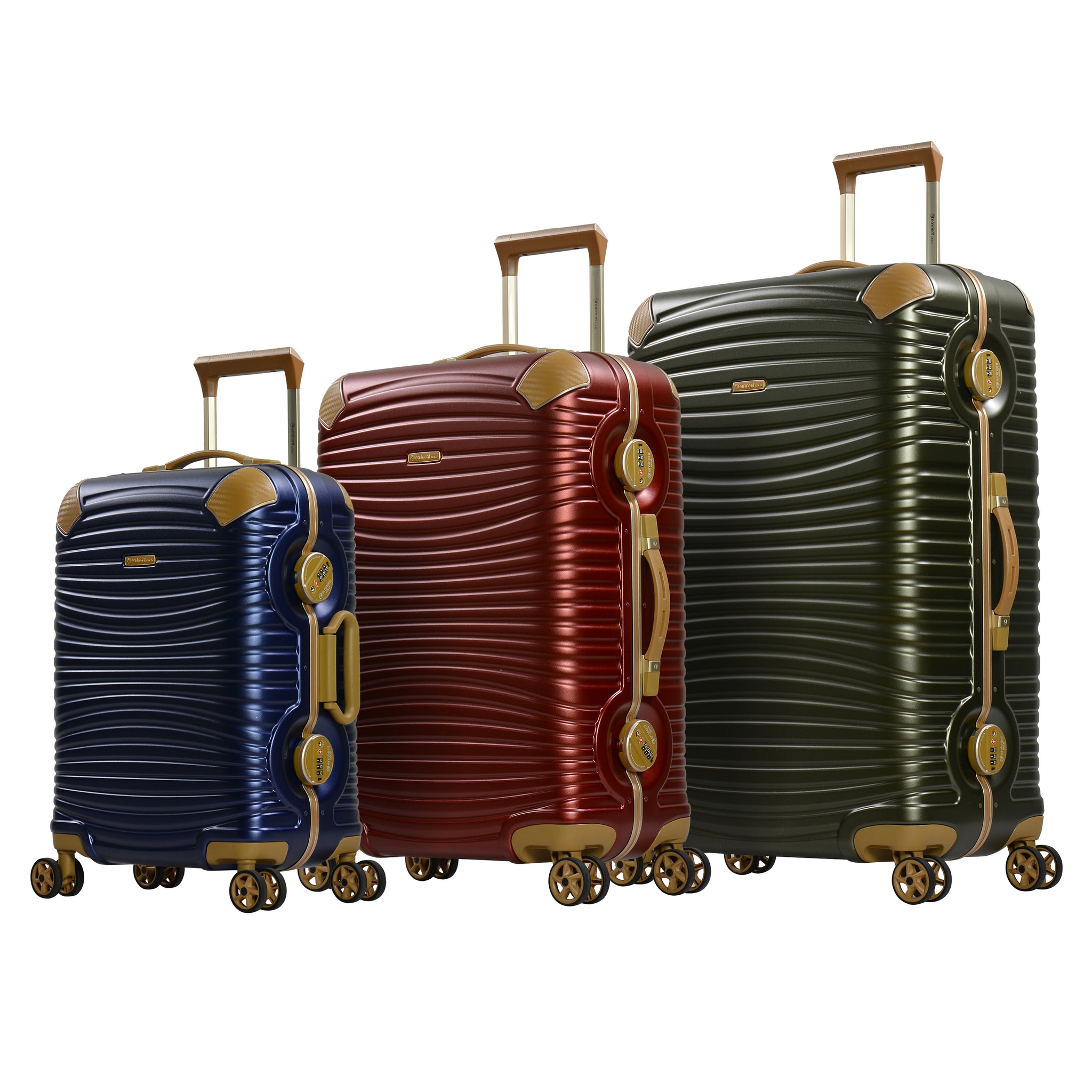 Eminent Hard-Shell Lightweight 3-Piece Luggage Sets, Zipper Less with