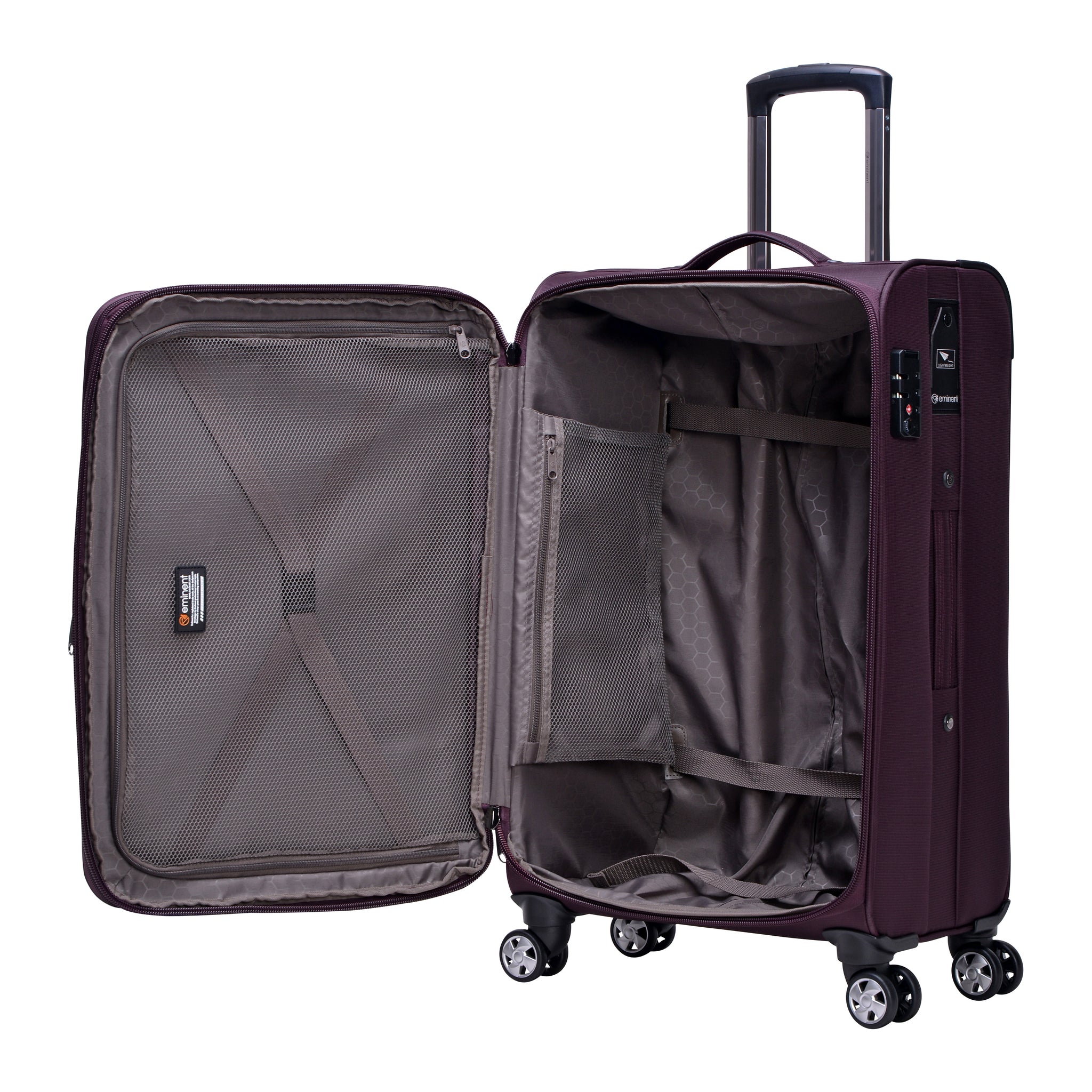 Eminent Expandable Wheeled Soft Suitcase for Unisex Polyester Light we ...